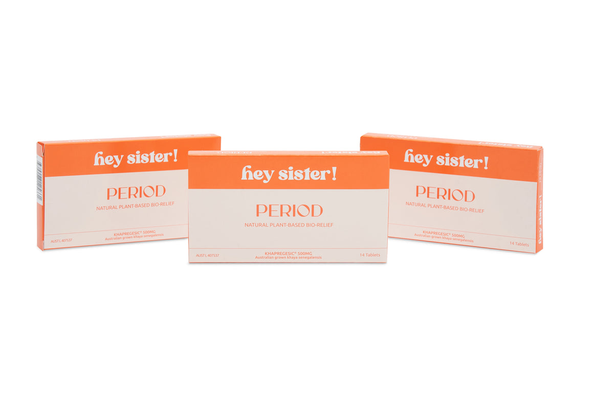 Save $32 on 3 Month Natural Period Pain Relief | Hey Sister! Bundle